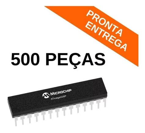 500x Circuito Integrado Atmega328p Pu Pdip 28 Pth Parcelamento