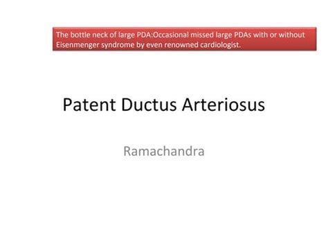 Patent Ductus Arteriosus Management In Preterm Infants Ppt