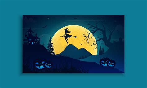 할로윈 배너 디자인 프리미엄 벡터