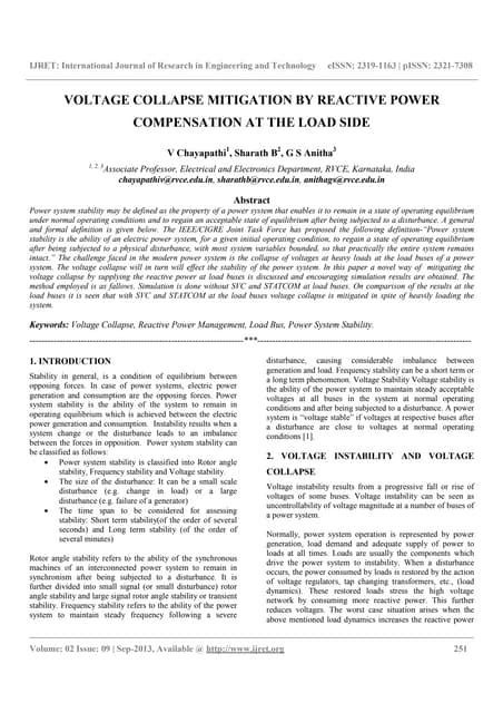 Voltage Collapse Mitigation By Reactive Power Pdf Power And Energy Industry Industries