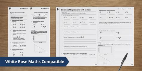 👉 Division Of Expressions With Indices Teacher Made