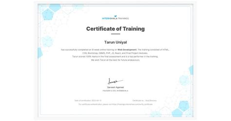 tarun uniyal on linkedin successfully completed the web development training from internshala…