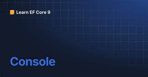 Console Learn Ef Core 9