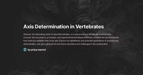 Axis Determination In Vertebrates