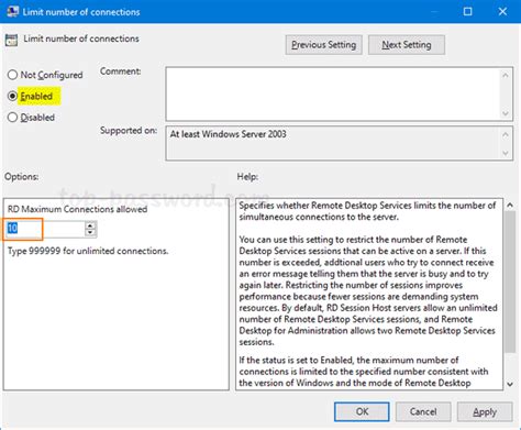 Allow Multiple Remote Desktop Connections Server 2019 Password Recovery