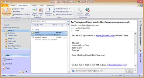 Outlook EMail Settings Configuration