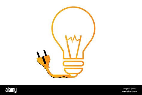 Connect Idea Bulb Light Cord Electrical Plug Plug In To Wall Socket