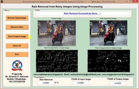 Rain Removal Using Image Processing Matlab Project With Source Code Ieee Based Project