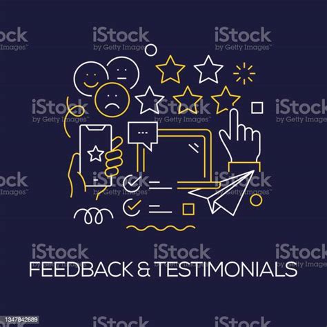 일러스트레이션 피드백 및 평가 개념의 벡터 집합입니다 웹 페이지 배너 포스터 인쇄 등을 위한 라인 아트 스타일 배경 디자인 벡터
