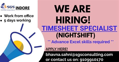 richa ghune on linkedin hiring timesheet specialist indore freshers experienced applying