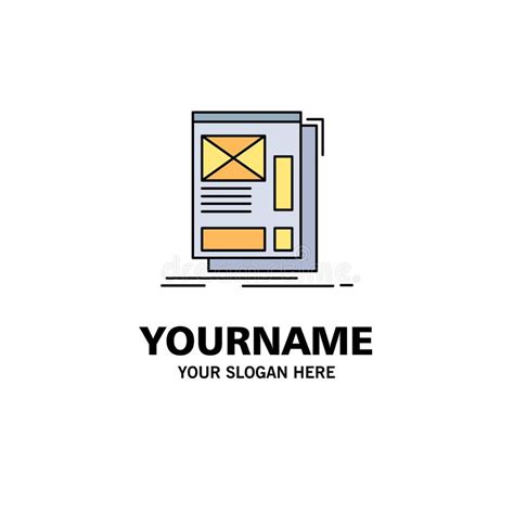 Wire Framing Web Layout Development Flat Color Icon Vector Stock