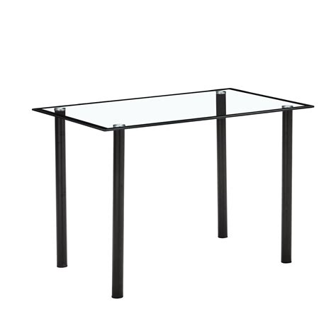 Latitude Run® Tempered Glass Top Rectangular Dining Table In Chrome Dining Room Home Furniture