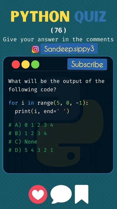 Python Quiz Learn Python Pythonprogramming Python Pythonforbeginners Pythontutorial