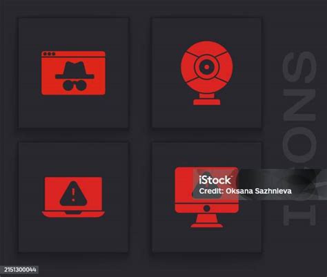 Set Monitor With Exclamation Mark Browser Incognito Window Security
