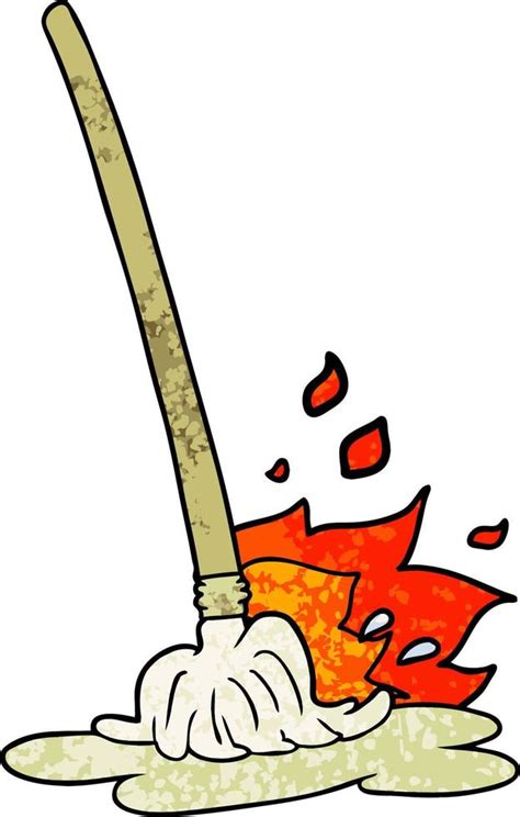 Wet Cartoon Mop Vector Art At Vecteezy