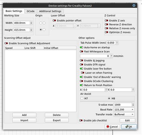 Using Lightburn On Ubuntu Linux With Creality Falcon Laser Engraver OS Specific LightBurn