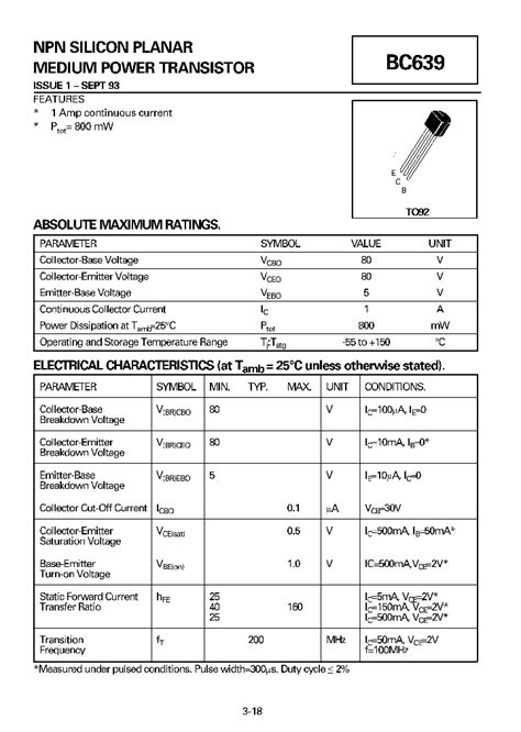 Bc639 Transistor Pinout Datasheet Equivalent Circuit 42 Off