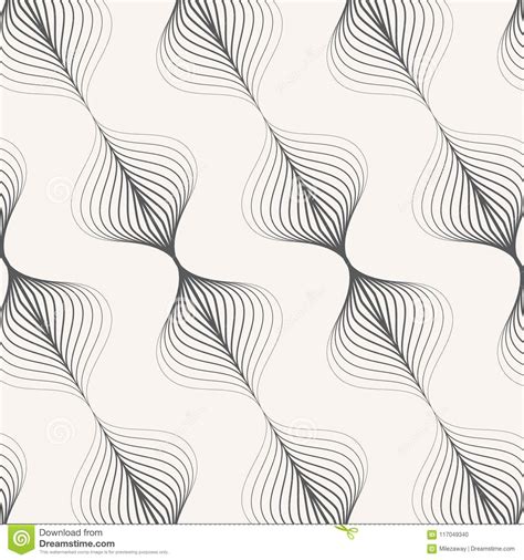 Linear Vector Pattern Repeating Linear Abstract Leaves On Garland Stock Vector Illustration