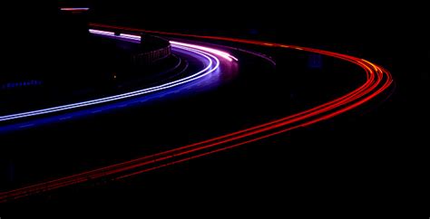 야간 도로 등 밤에 움직이는 자동차의 빛 긴 노출 레드 블루 그린 0명에 대한 스톡 사진 및 기타 이미지 0명 거리 고속도로 Istock