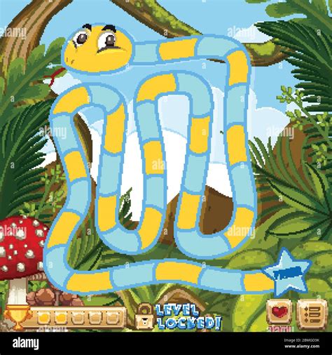 Boardgame Template With Green Forest Background Illustration Stock Vector Image Art Alamy