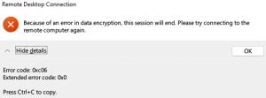 Data Encryption Error In Rdp Connection Power Sysadmin Blog