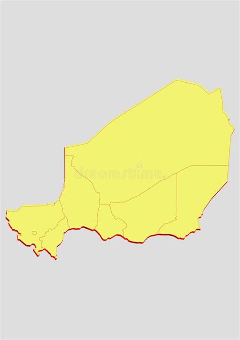 Illustration And 3d Vector Of The Map Of Niger Stock Vector