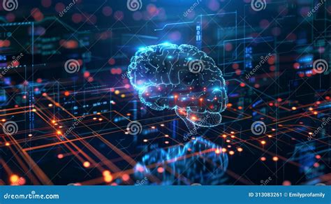 Computer Generated Brain With Neural Connections Stock Image Image Of