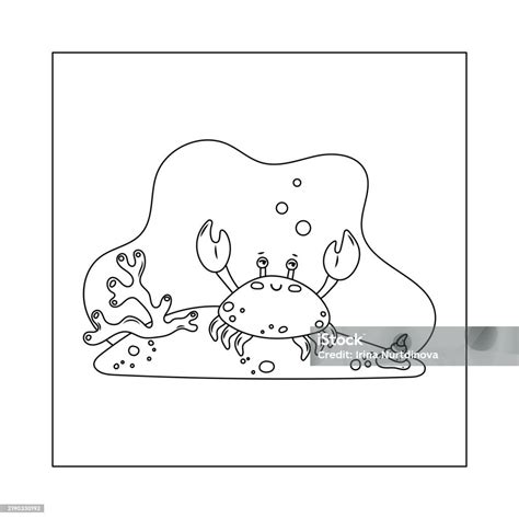 게 윤곽선 색칠 공부 책 어린이 스타일의 캐릭터 고립 된 벡터 그림 갈고리 발톱에 대한 스톡 벡터 아트 및 기타 이미지 갈고리 발톱 갑각류 검은색 Istock