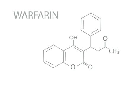 Warfarin Molecular Skeletal Chemical Formula 37076491 Vector Art At