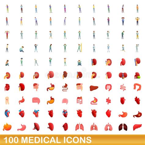 100个医学图标集卡通风格 向量例证 插画 包括有 精神 紊乱 咳嗽 例证 病症 护士 忧虑 229018715
