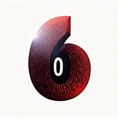Futuristic Binary Coded Number Six Illustration Premium Ai Generated