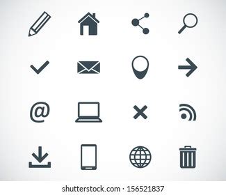 Vector Black Web Icons Set Stock Vector Royalty Free Shutterstock