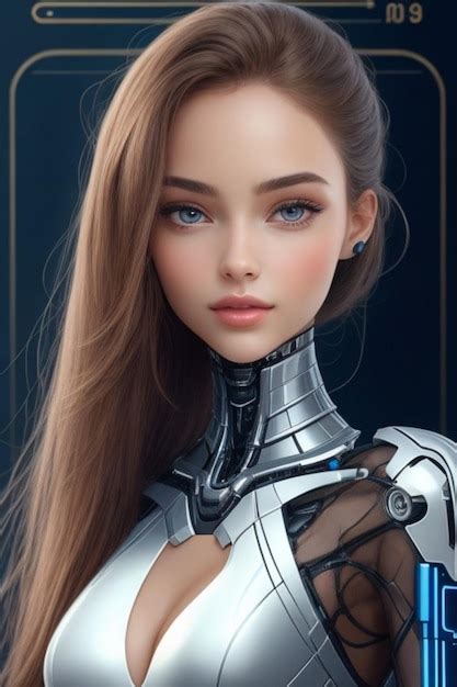 Premium Ai Image Young Beautiful Cyborg Woman