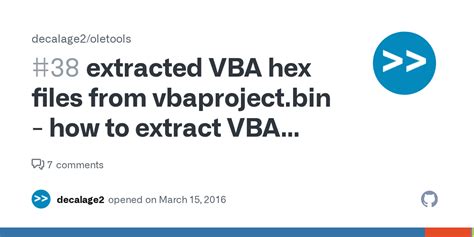 Extracted Vba Hex Files From Vbaprojectbin How To Extract Vba Code · Issue 38 · Decalage2