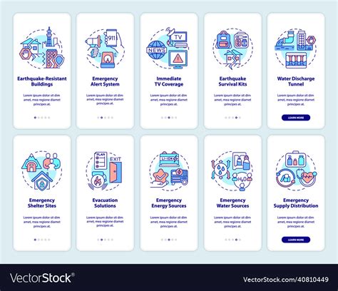 Disaster Mitigation Onboarding Mobile App Screen Vector Image