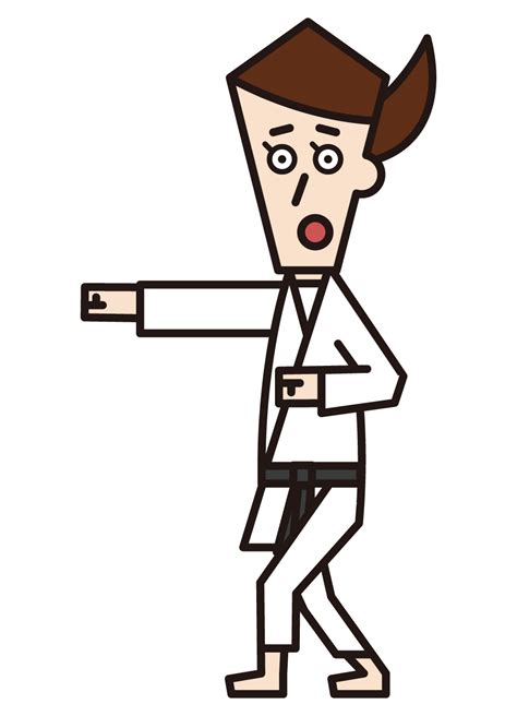 가라데 플레이어여성의 일러스트 무료 일러스트 소재집 Kukukeke