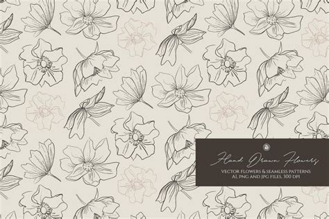 تصاویر پی ان جی گل های خطی و دستی Hand Drawn Flowers ایران جی اف ایکس