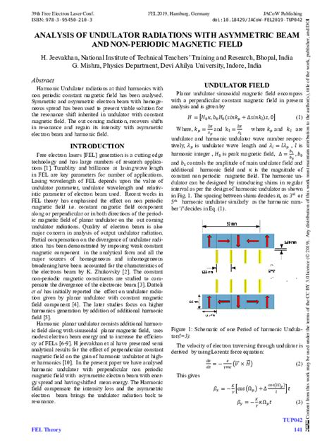 Pdf Analysis Of Undulator Radiations With Asymmetric Beam And Non