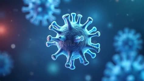 Microscopic View Detailed 3d Visualization Of A Virus Particle