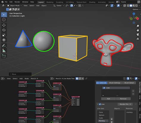 Using Render Elements Pencil 4 Line For Blender