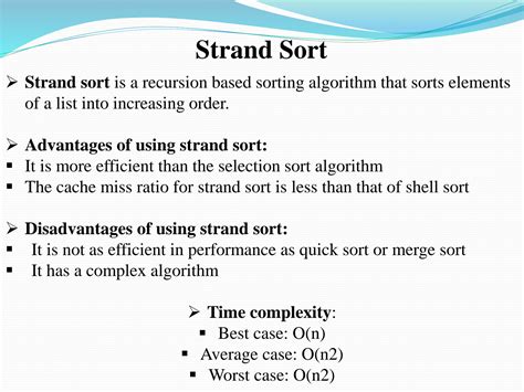 SOLUTION Sorting Algorithm Strand Sort Studypool