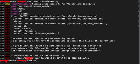Nodejs Cannot Install Handlebars On Mac Osx Stack Overflow