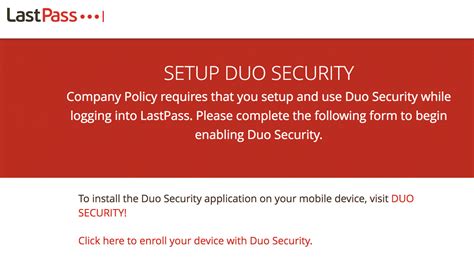 Duo Two Factor Authentication For Lastpass Duo Security