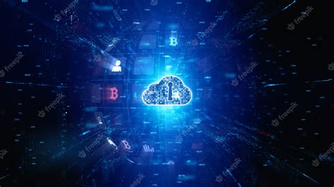 Premium Photo Secure Digital Data Network Digital Cloud Computing