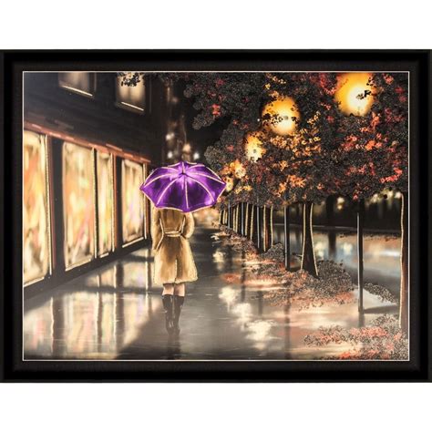 Şemsiyeli Kız Tuval Tablo 105 135 Cm