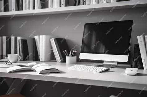 Premium Photo Programmer Desk Mockup Desk With Coding Books Computers