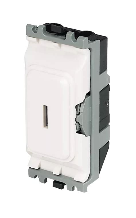 MK Grid Plus 20A Grid SP Control Switch White With Colour Matched Inserts Screwfix