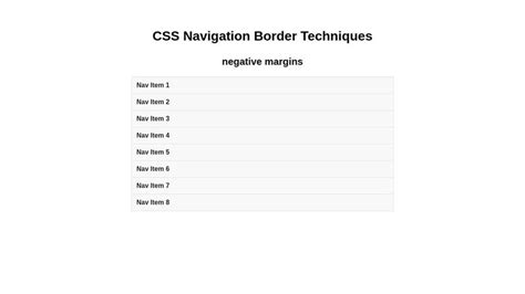 Css Navigation Border Techniques