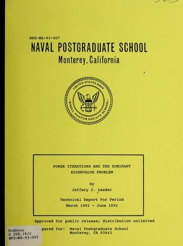 power iterations and the dominant eigenvalue problem by jeffery j