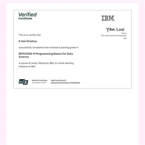Hari Krishna On Linkedin Edx R Programming Basics For Data Science